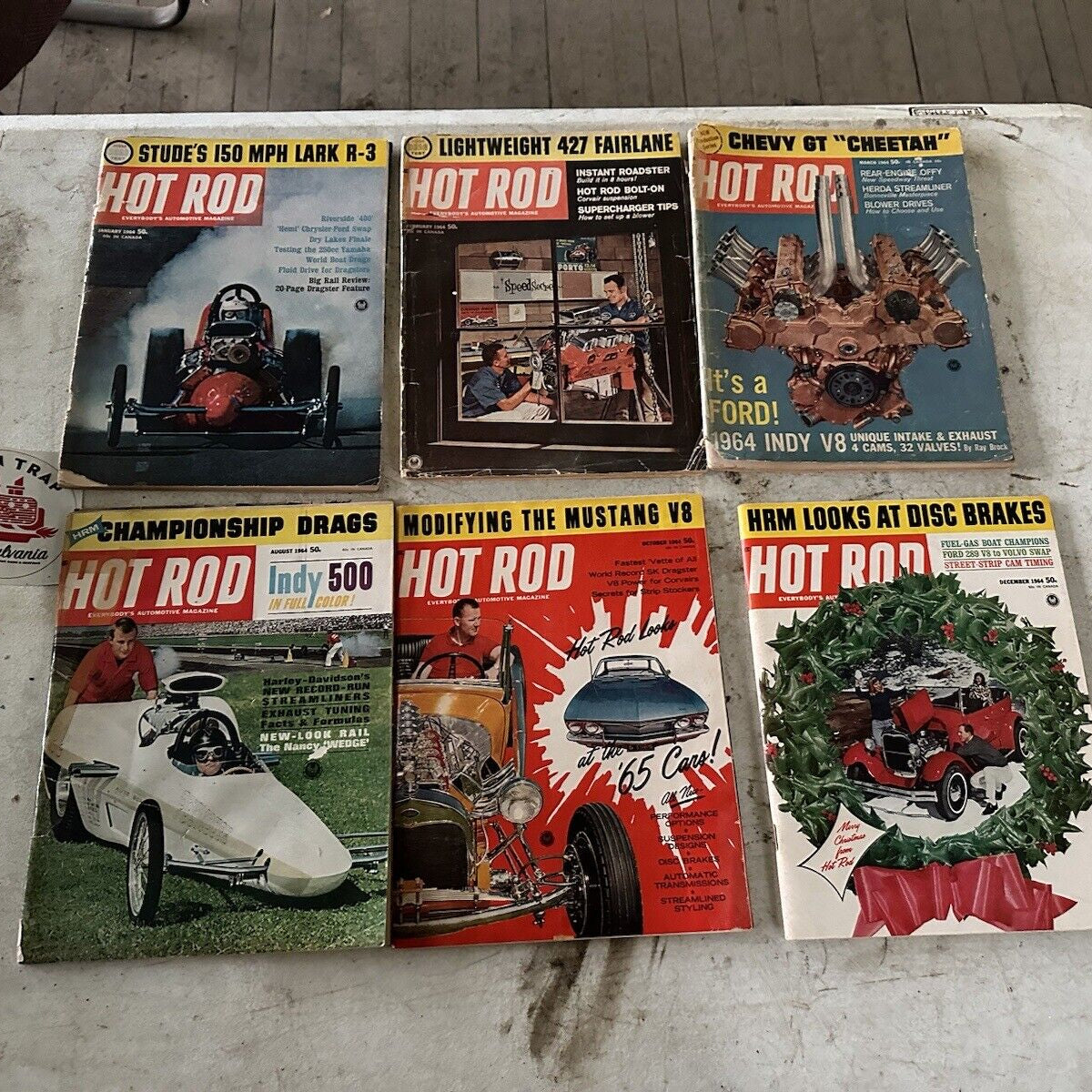 Lot Of 6 1964 Hot Rod Magazines Vintage Drag Racing – Iron Trap Garage