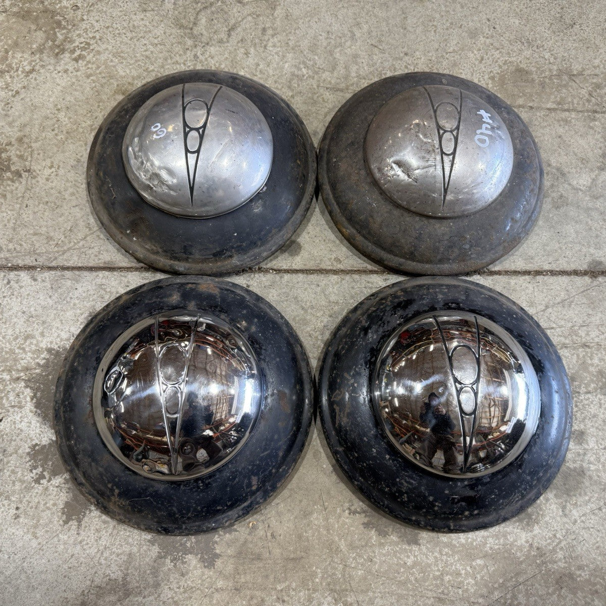 1936 1937 1938 1939 Ford Wide 5 Hubcaps Original V8 Coupe Convertible ...