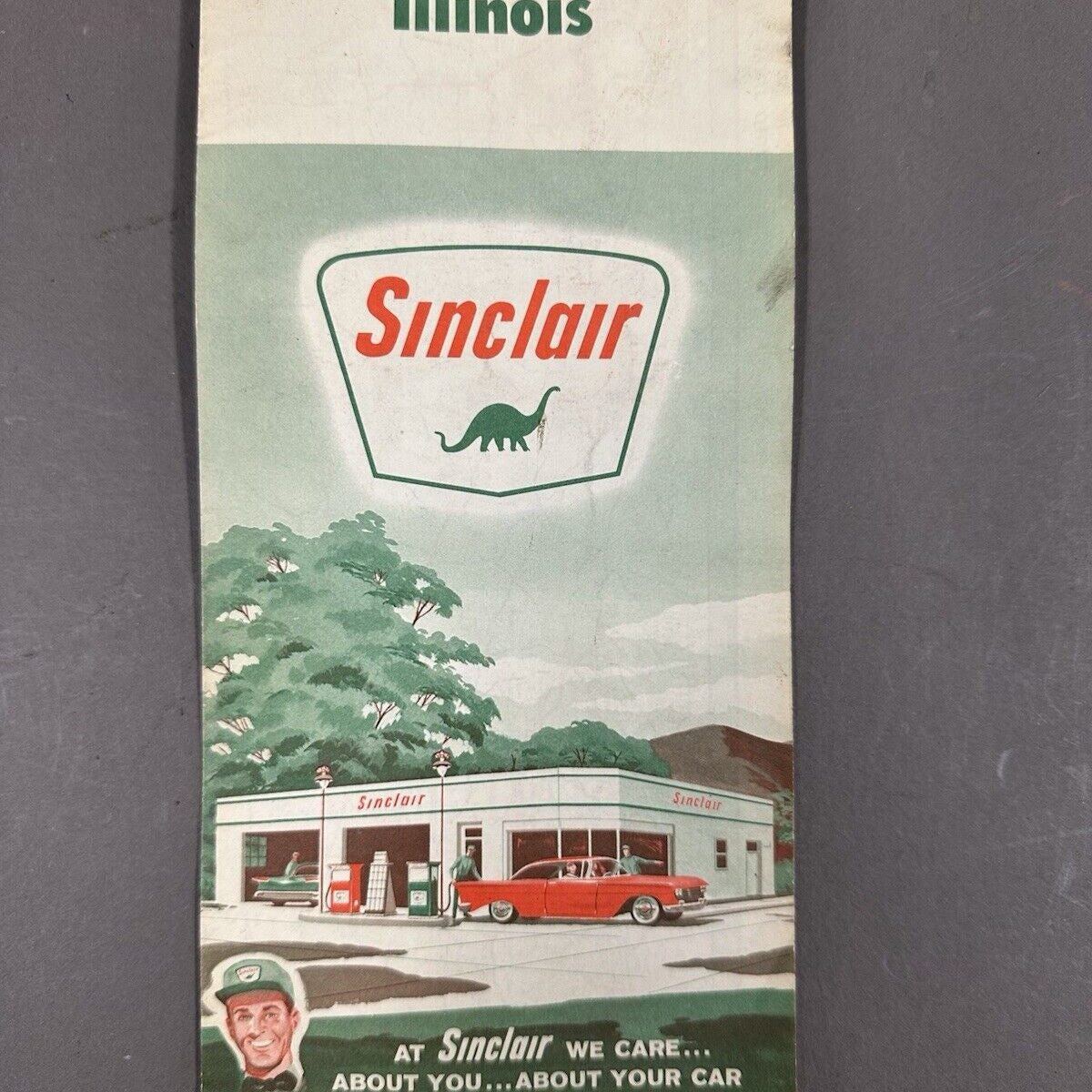 1963 Illinois Original Sinclair Road Map United States Chicago Rockfor ...