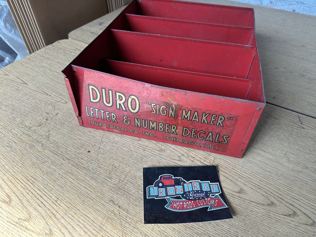 DURO Decal Co Sign Maker Letter & Number Decals Red Metal Vintage Stor ...