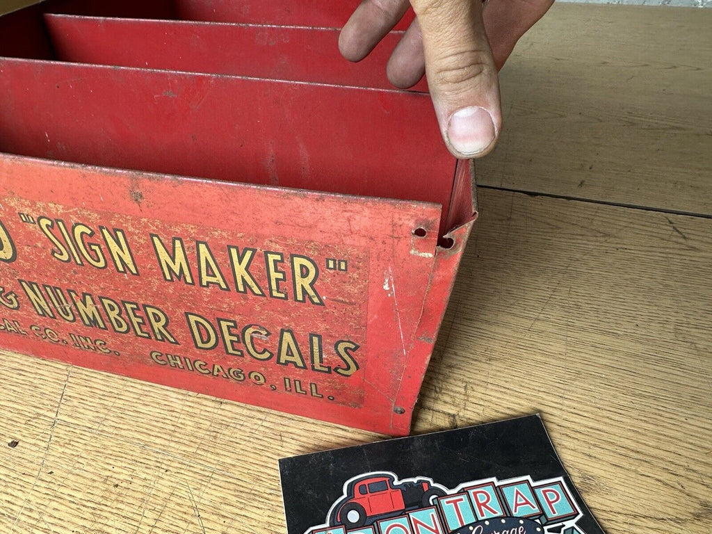 DURO Decal Co Sign Maker Letter & Number Decals Red Metal Vintage Stor ...