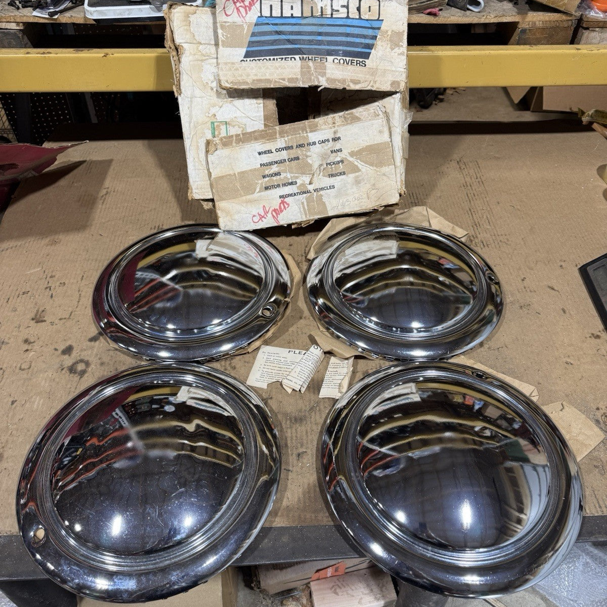 NOS 15” Namsco Hubcaps Full Wheel Covers Custom Hot Rod Bomb – Iron ...