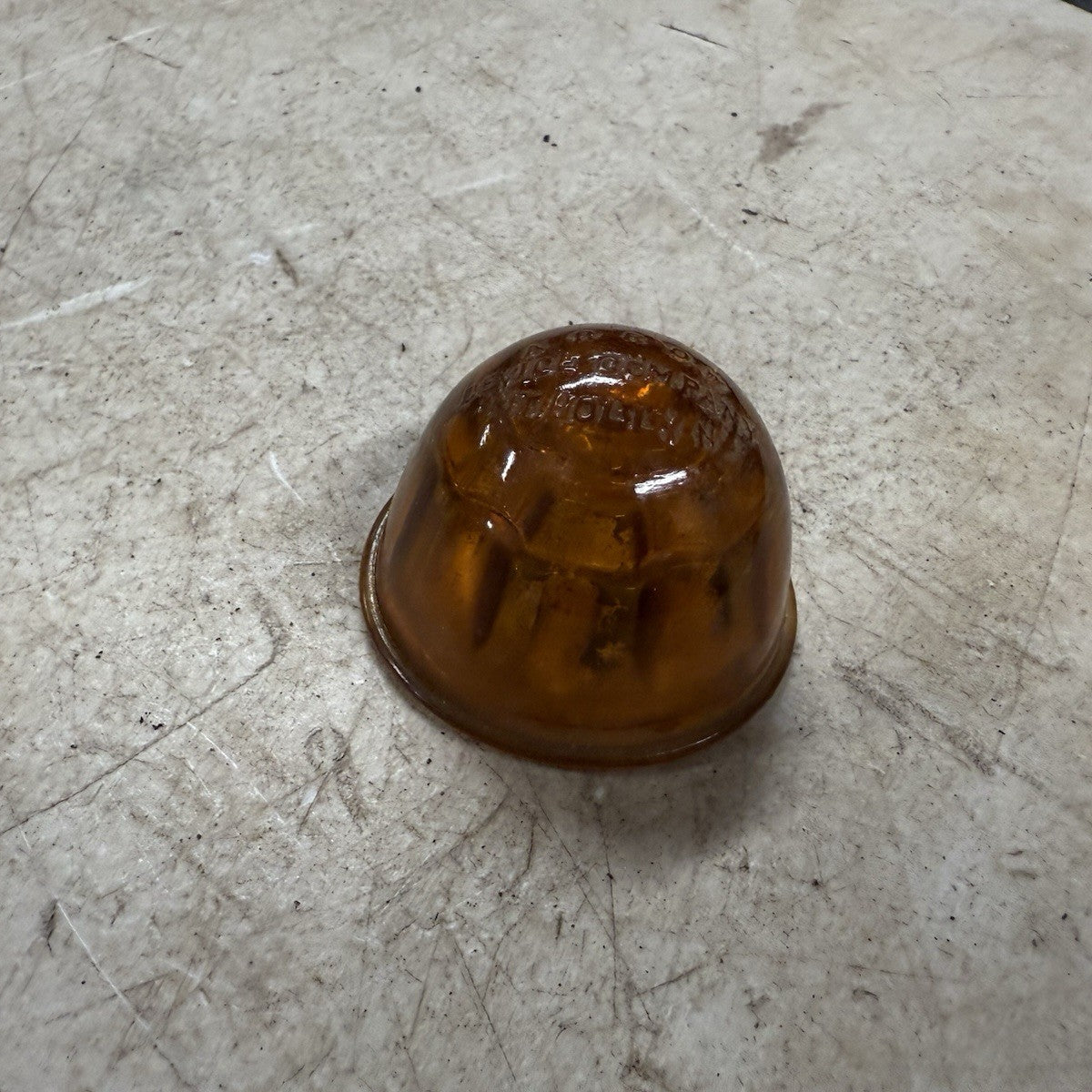 Vintage ARROW Amber MARKER Light Truck TRAVEL trailer OLD GLASS LENS 2 ...