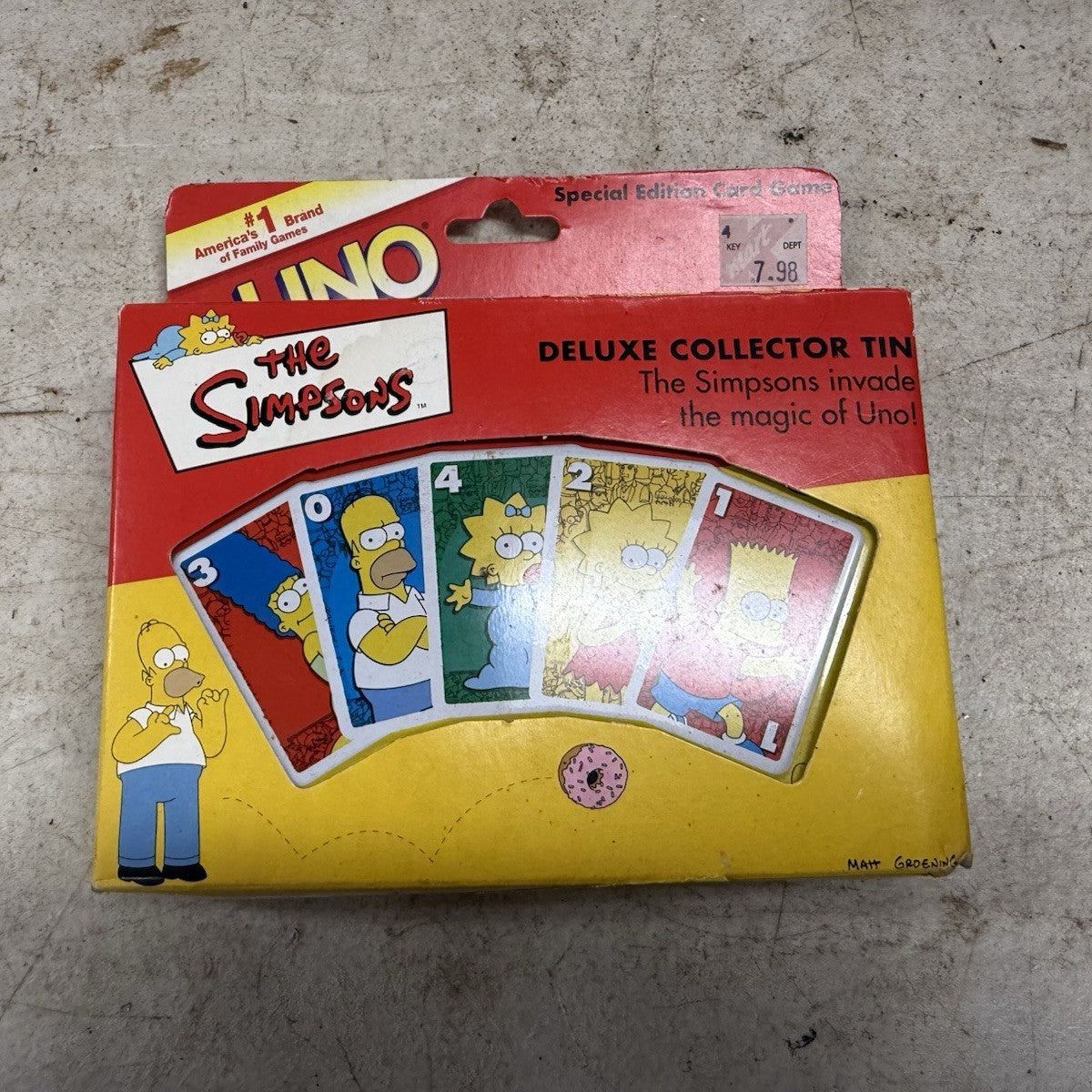 The Simpsons 2001 UNO Special Edition Card Game in Deluxe Collector Ti ...
