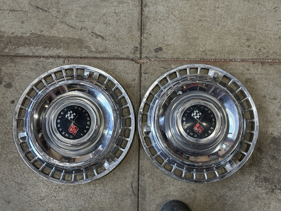 1961 Chevrolet Impala SS Hub Caps Cover Rim Molding Wheel Trim Crossed ...