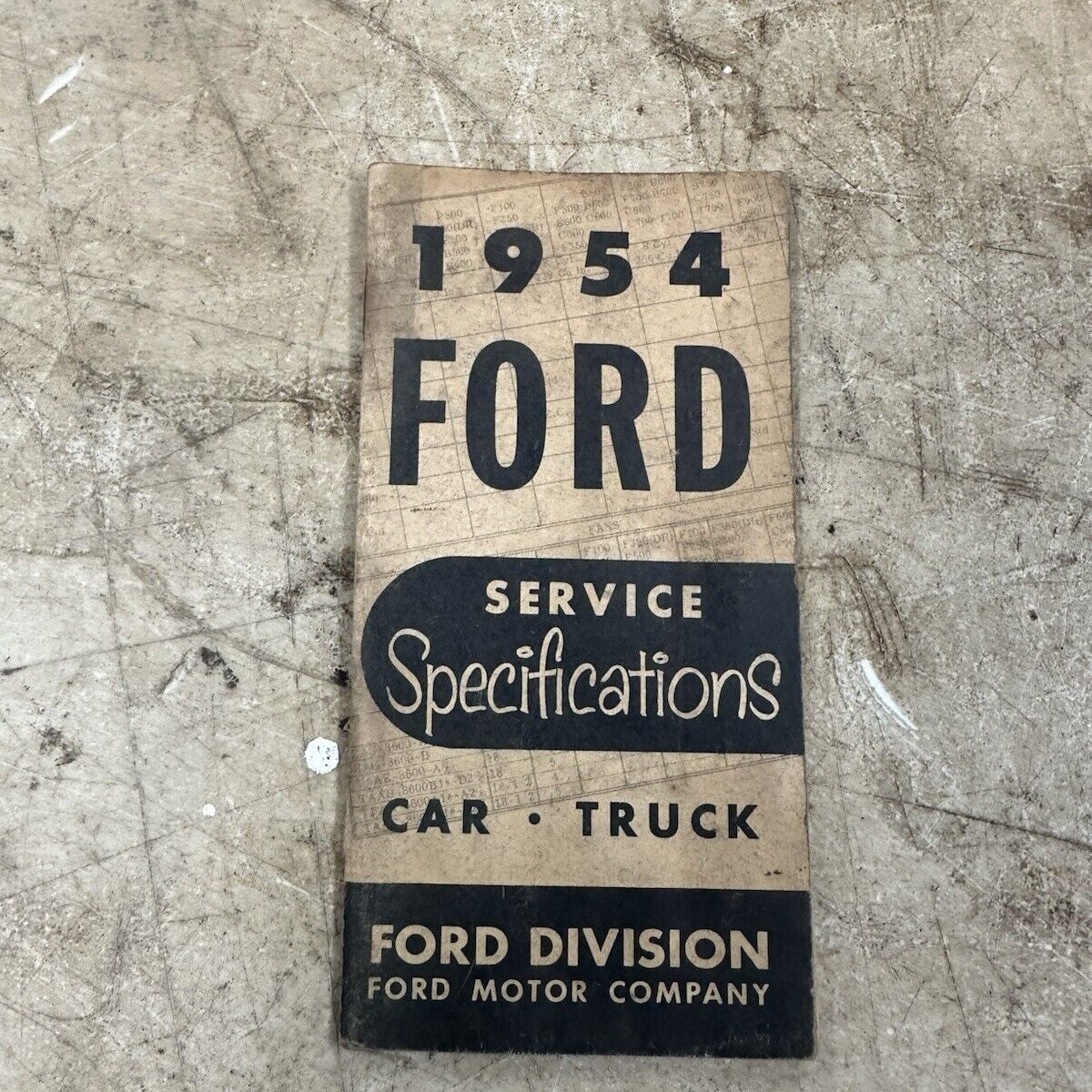 ORIGINAL vintage 1954 FORD car truck SERVICE SPECIFICATIONS manual boo ...