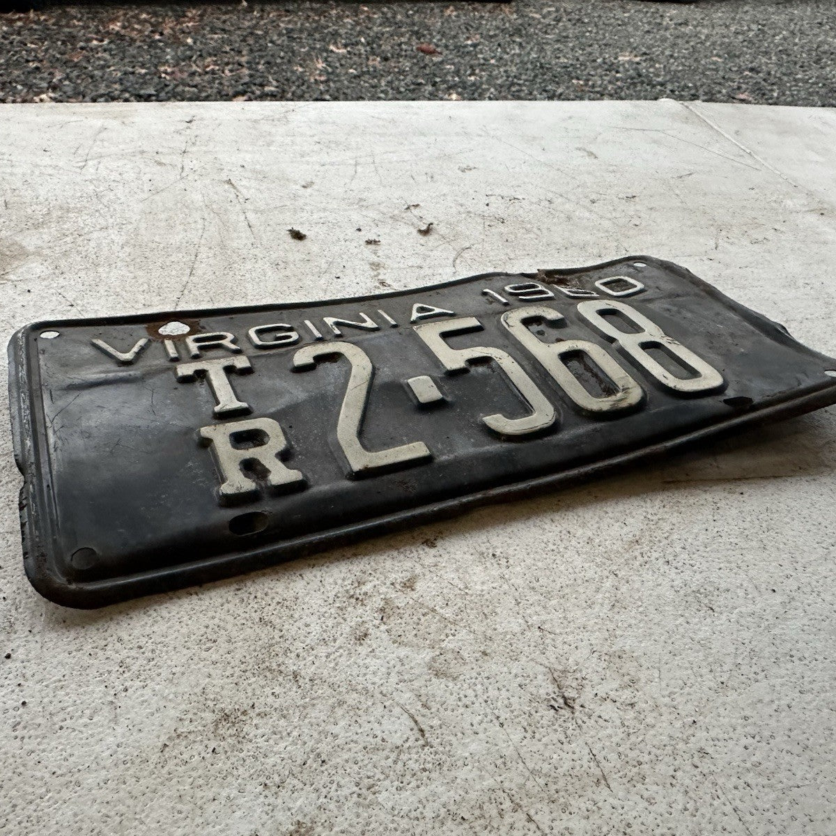 1960 Virginia Black & White License Plate Vintage Man Cave TR2-568 ...