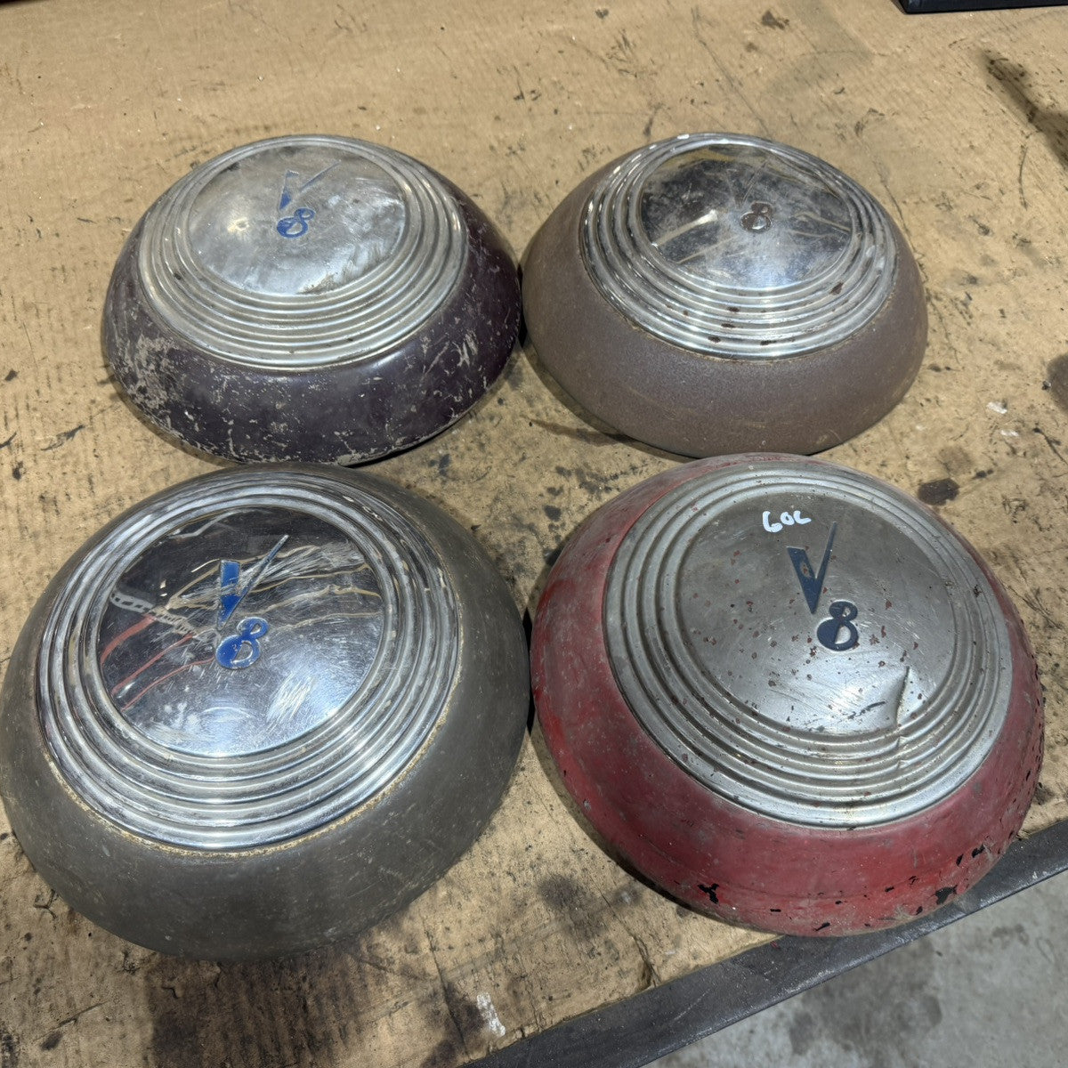 1936-1939 Ford Wide 5 Hubcaps Coupe Sedan Roadster Convertible Hot Rod ...