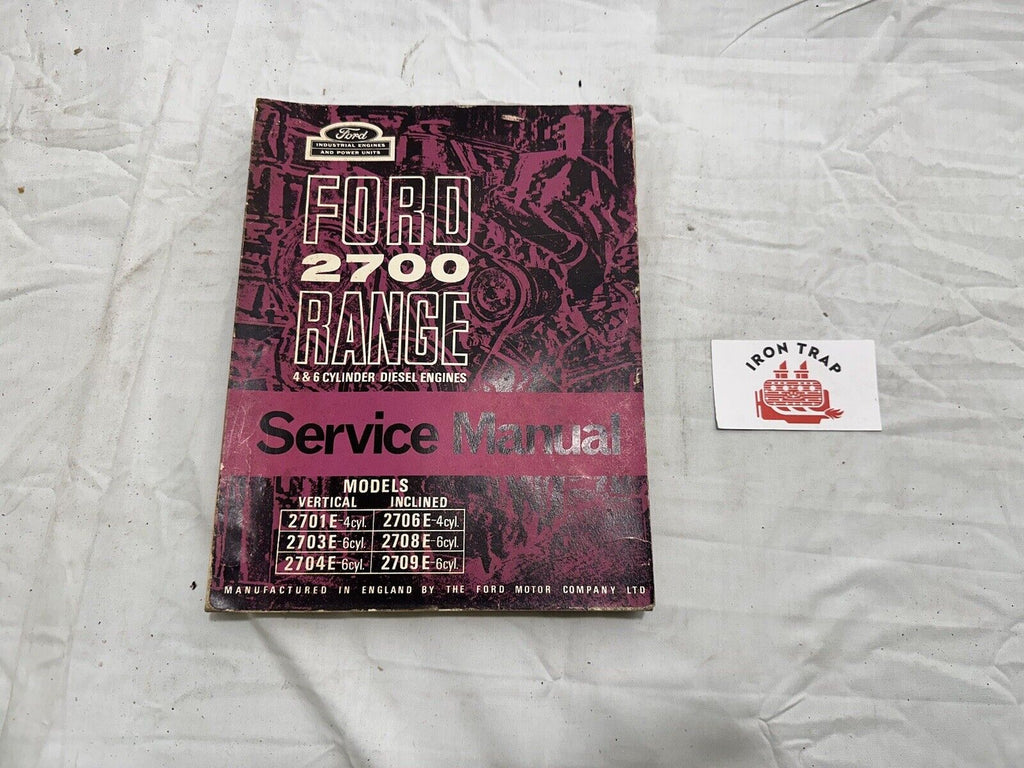 FORD 2700 RANGE Diesel Service Manual Repair shop book industrial mari ...