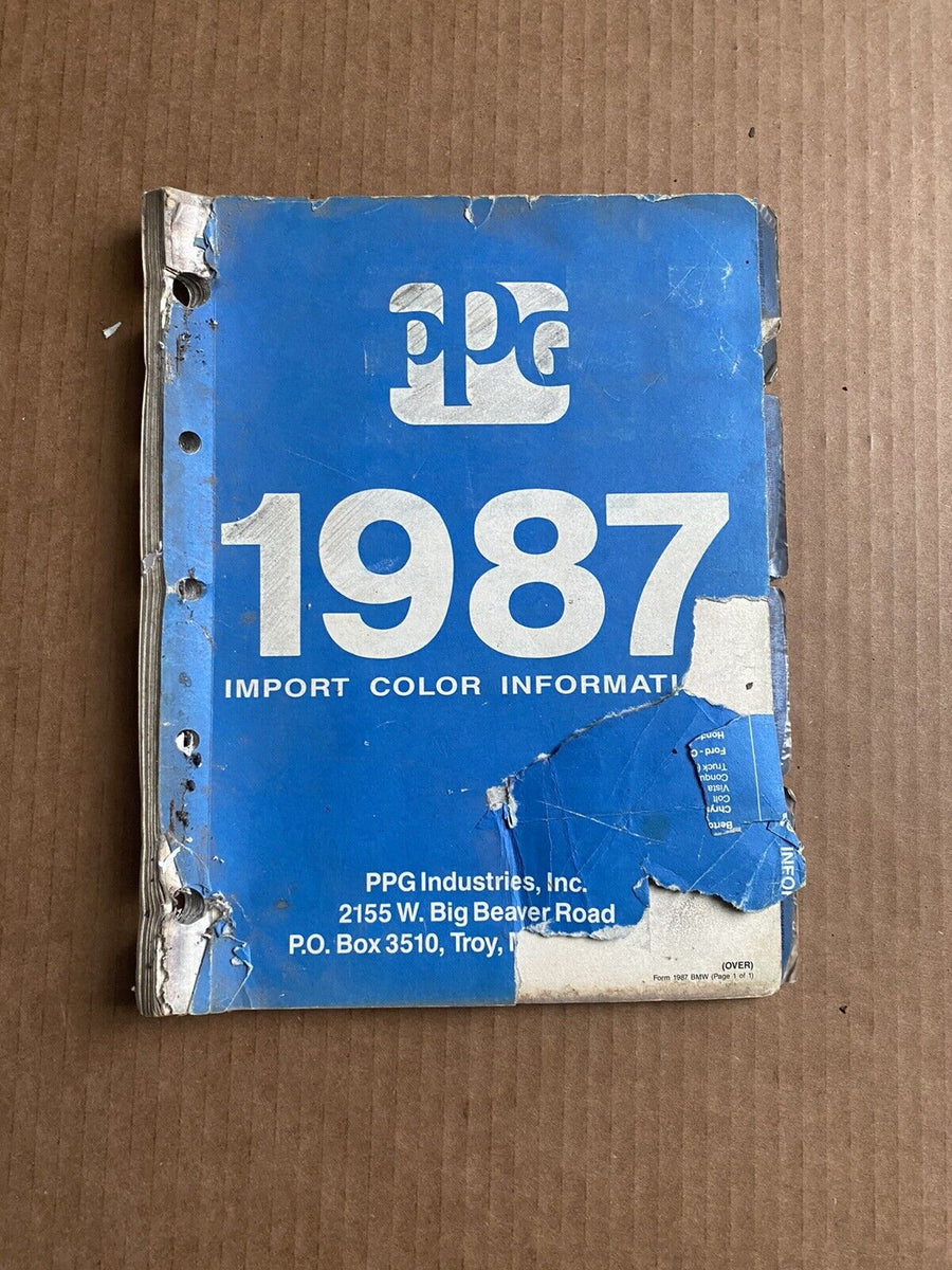 1987 PPG Import Color Information Paint Chip Book Porsche Audi BMW Vol ...