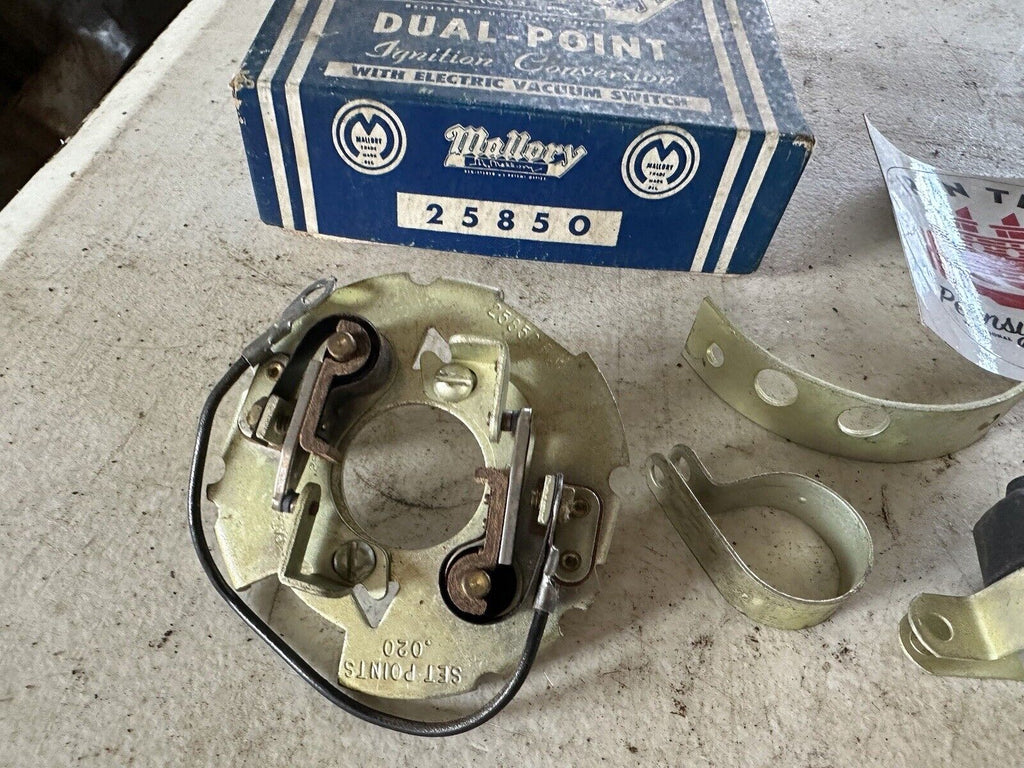 NOS MALLORY 25850 DUAL POINT CONVERSION KIT 1956,1957,1958 chrysler do ...