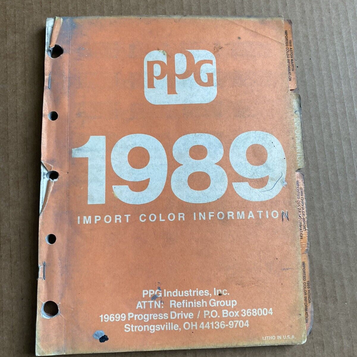 1989 PPG Import Color Information Paint Chip Book Porsche Audi BMW Vol ...