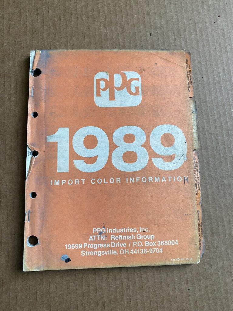 1989 PPG Import Color Information Paint Chip Book Porsche Audi BMW Vol ...