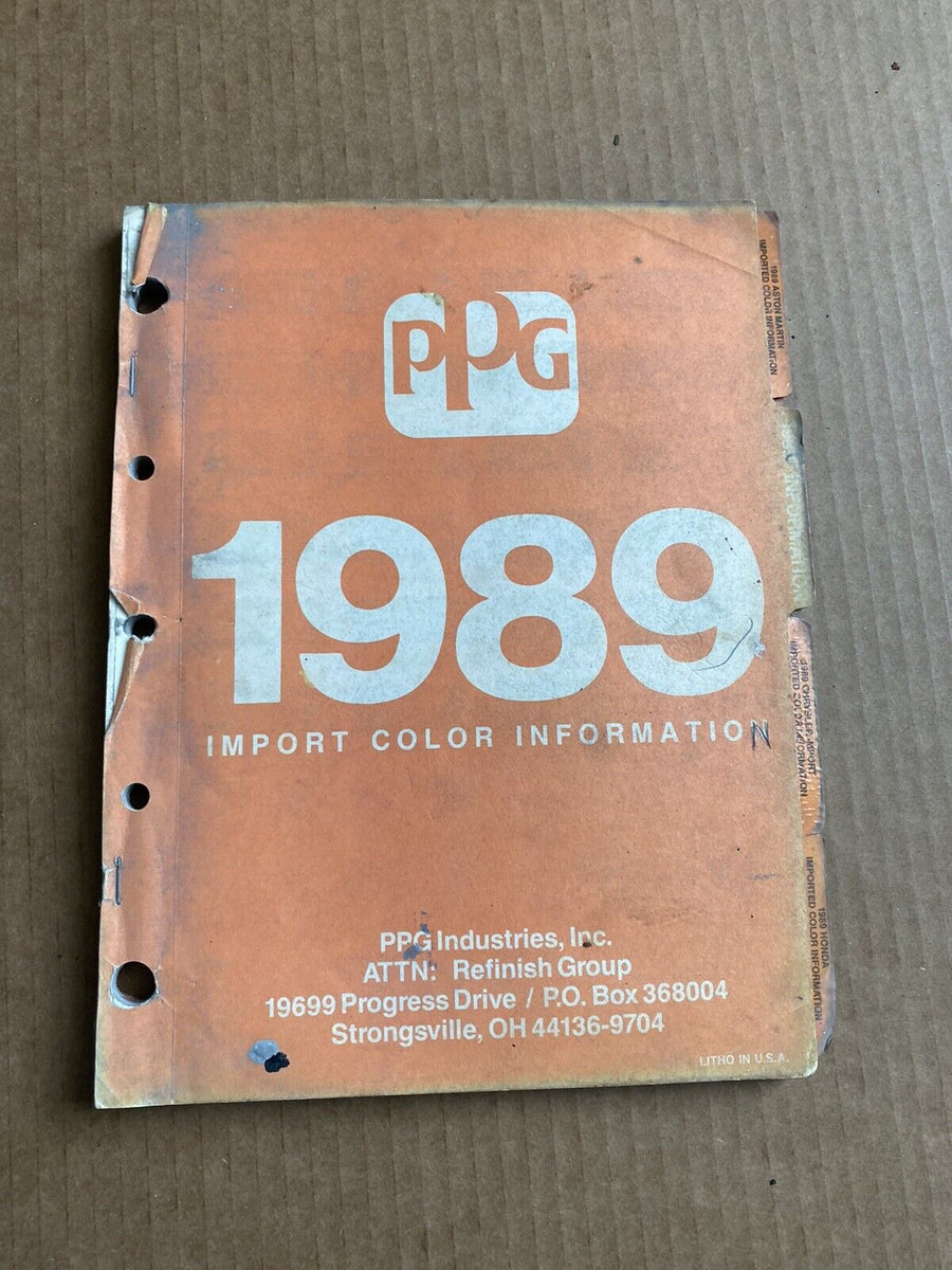 1989 PPG Import Color Information Paint Chip Book Porsche Audi BMW Vol ...