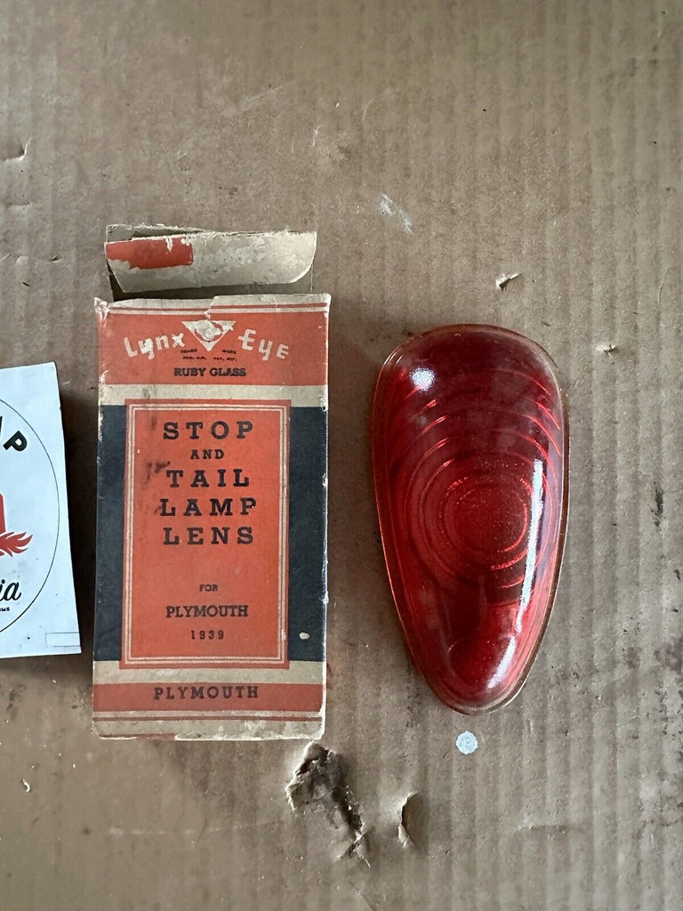 NOS Ruby Red Glass Tail Light Lens Lynx Eye T-363 1939 Plymouth (643 ...