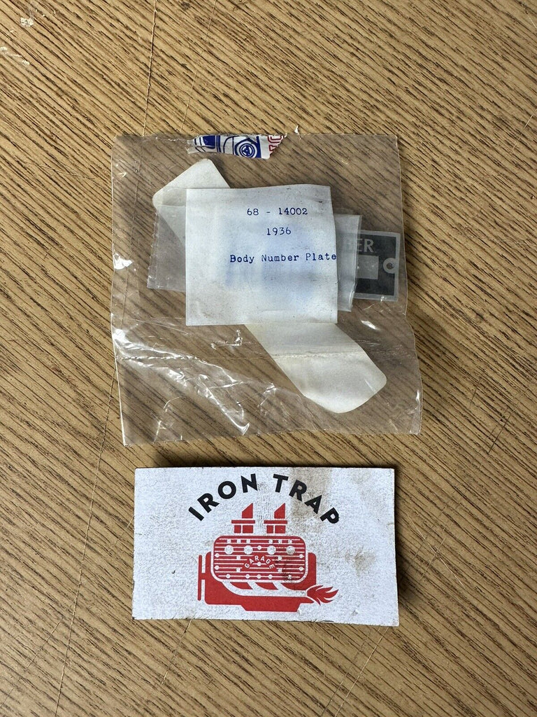 Ford Body Number Plate With Drive Rivets 1936 – Iron Trap Garage