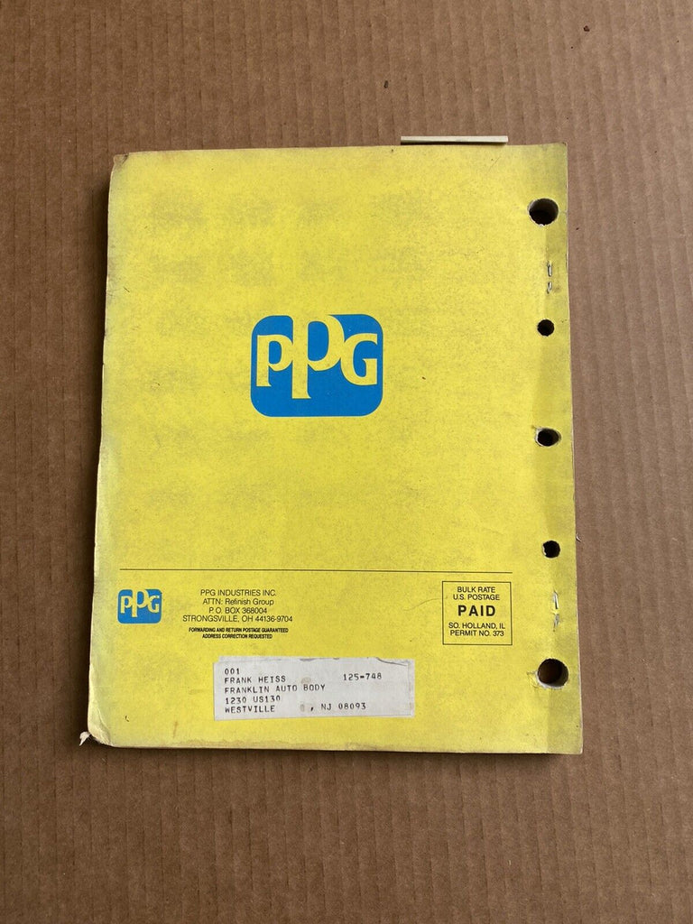 1991 PPG Import Color Information Paint Chip Book Porsche Audi BMW Vol ...