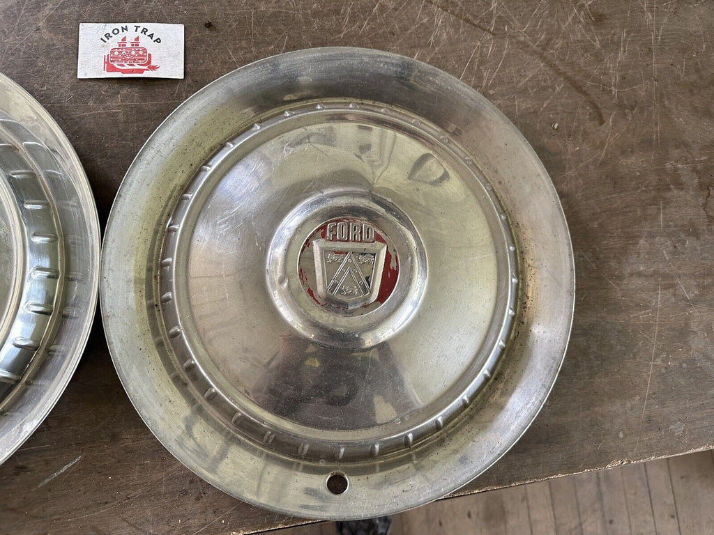 1952-54 Ford HUBCAP Wheel Cover 15" Original OEM Coupe Hot Rod Pair ...